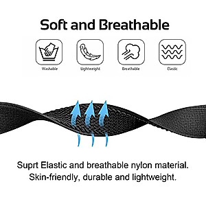 Olytop Elastic Bands for Galaxy Watch 4/5 Band 44mm 40mm/Galaxy Watch 4 Classic Bands 46mm 42mm Women Men, 20mm Stretch Wristband Strap for Samsung Galaxy Active 2 40mm 44mm/Watch3 41mm (Wave Black)