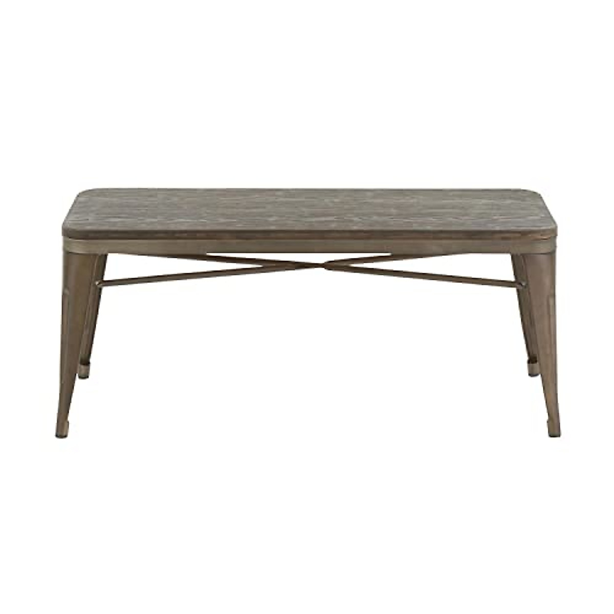 LumiSource Oregon Bench with Antique Metal and Espresso Bamboo BC-OR BKLS ANE