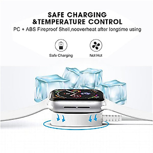 Short Watch Charger for Apple Watch Charger, USB A Short iWatch Charging Cable Short Cord Compatible with Apple Watch Series 9 8 7 6 SE 5 4 3 2 1，Ultra (1FT/0.3M)