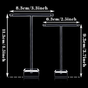 Acrylic Earrings Display Holder T-bar Earrings Stand Holder Tree Stand Countertop Hanging Jewelry Organizer for Necklaces Bracelet(Clear,6 Pieces)