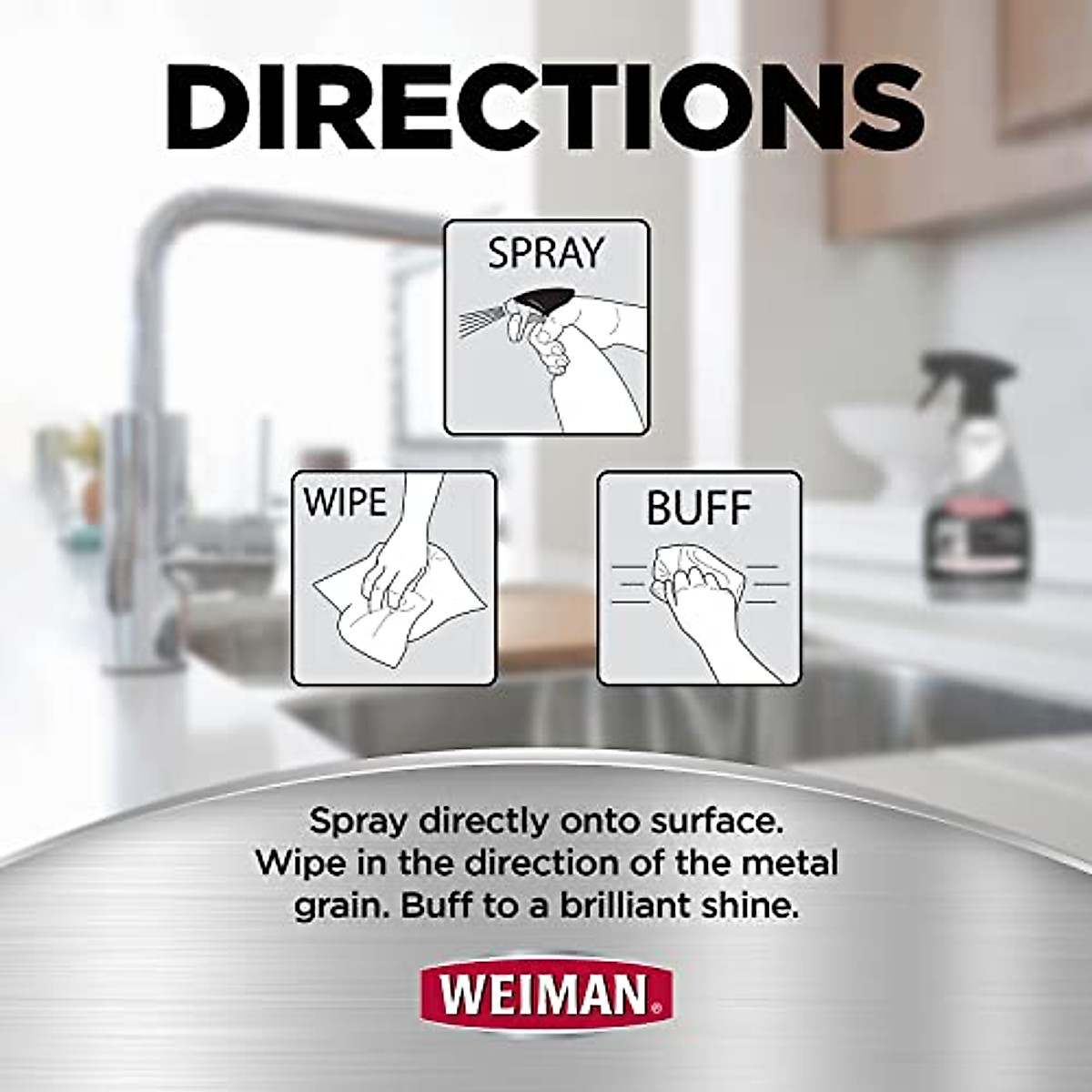 Weiman Stainless Steel Cleaner and Polish - 12 Ounce (2 Pack) - Removes Fingerprints, Residue, Water Marks and Grease from Appliances - Refrigerators Dishwashers Ovens Grills - 24 Ounce Total