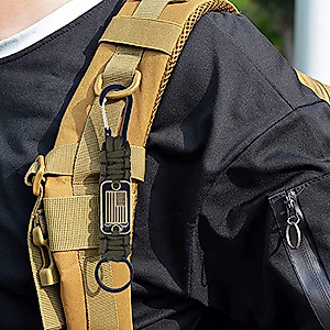 2 Pcs Heavy Duty Braided Paracord Lanyard Keychain with USA Flag, Parachute Rope Necklace Keychains, Braided Strong Lanyard with Metal HK Clip Key Ring for Outdoor Activities, Camera, Traveling