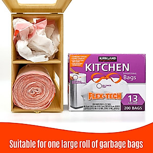 Libreshine Libreshine 2 In 1 Extra Large Trash Bag Organizer and Grocery Bag Holder, Fits Costco Large Garbage Bag Roll, Kitchen Bamboo Grocery Bag Dispenser Wall Mount