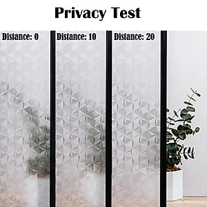 Niviy 3D No Glue Static Cling Window Films Privacy Cut Glass Window Sticker for Bathroom Office Kitchen Window Decor 17.7"x 78.7", Frosted
