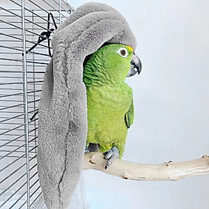 DONGKER Corner Fleece Bird Blanket, Warm Parrot Cuddle Nest Hanging Toy Comfort Parrot Cage Snuggle Hut for Parakeet Cockatiel Pigeon Parrots Cockatiels