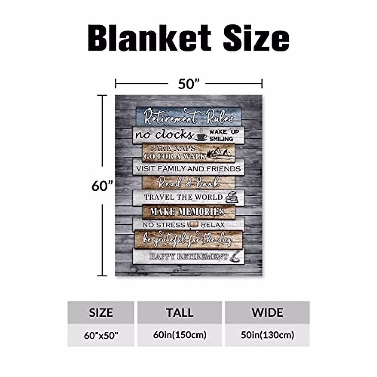 JIYEPOPO Retirement Blanket, Happy Retirement Gifts for Women Men, Retirement Going Away Gift Soft Lightweight Retired Throw Blankets for Coworkers Teacher Nurses Friends 60"x50"