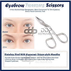 DDP Professional Scissor Handle Tweezers 'Eyebrow'
