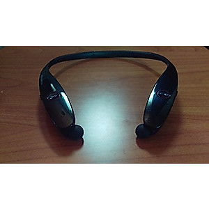 Tone Infinim HBS-900 Bluetooth Headset, Neckband Headphones with Retractable Earbuds for Running/Sports Water-Proof Noise Canceling Wireless Earbuds for LG iPhone Android/All (Black .)