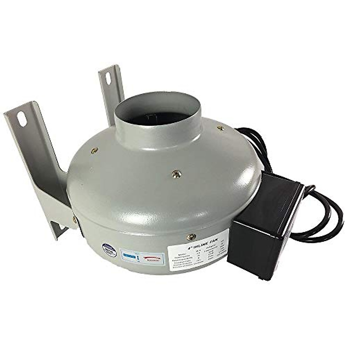 Tjernlund M-4 Metal Inline Duct Fan, 200 CFM, 4"