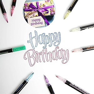 RIANCY outline markers self-outline metallic markers Super Squiggles Markers 12 Colors shimmer markers outline double line Glitter Writing Drawing for Christmas Card Greeting Crafts Scrap Booking