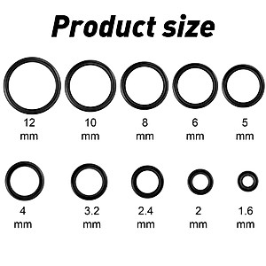 100 Pieces Black O-Rings Silicone O Rings Replacement for Ears Piercing Gauges Kit 00G 0G 2G 4G 6G 8G 10G 12G 14G 12 mm