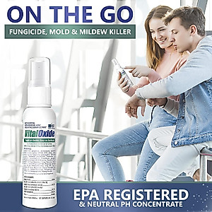 Vital Oxide Disinfectant, Deodorizer, Cleaner, Food-Contact Sanitizer, Virucide – (EPA registration #82972-1) – Kills Mold & Mildew, Eliminates Odors – 1 Gallon, 32 oz, & 3 oz
