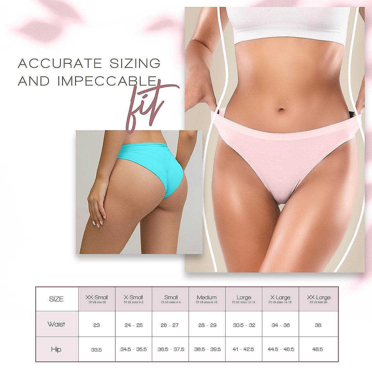 Alyce Ives Intimates Seamless Bikini Underwear for Women, 12 Pack No Show Panties, Laser Cut, Invisible under Yoga Pants