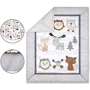 The Peanutshell Woodland Walk Crib Bedding Set for Boys or Girls | 3 Piece Nursery Set | Crib Quilt, Fitted Sheet, Crib Skirt