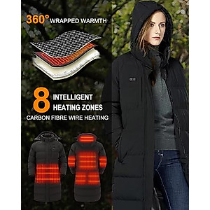 TRUNYAQI Long Winter Coats for Women, Women's Winter Coat Heated Jacket