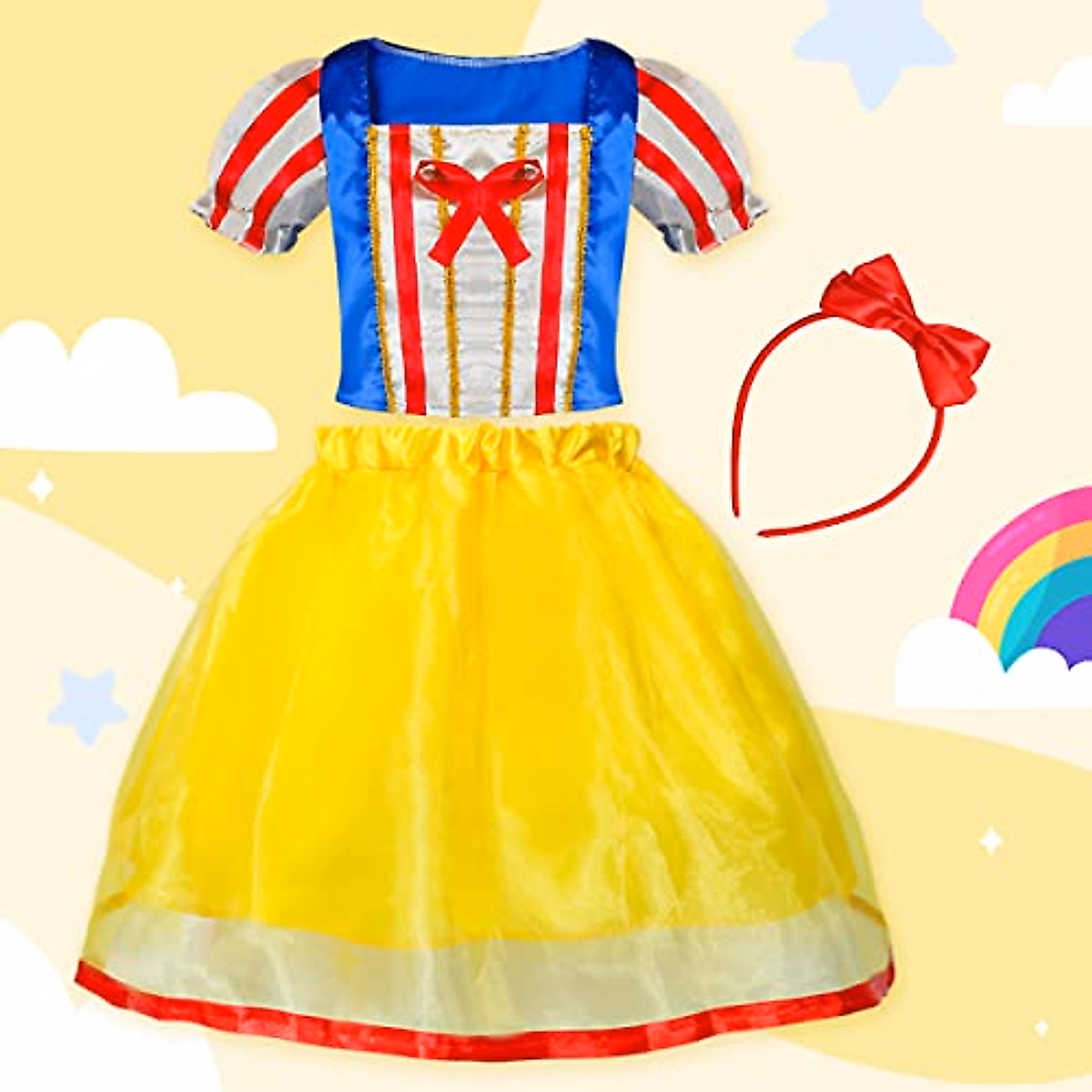 Meland Princess Dress Up - Princess Dress for Girls with Princess Toys, Christmas Birthday Gift for Toddler Girls Age 3-8