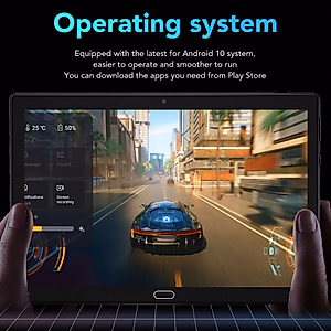 ciciglow Ultra Thin Tablet, 10.1 Inch FHD Portable Tablet, 5G WiFi Business Tablet, 6GB RAM 128GB ROM, Octa Core Processor, Android 10.0, 5MP+8MP Camera, 6000mAh (Black)