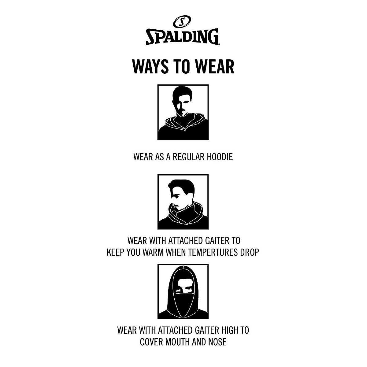 Spalding Boy’s Ninja Hoodie and Jogger Pant Set with Built in Face Gaiter, White Camo, Size 8