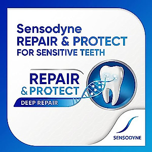 Sensodyne Repair and Protect Whitening Toothpaste, Toothpaste for Sensitive Teeth and Cavity Prevention, 3.4 oz (Pack of 3)