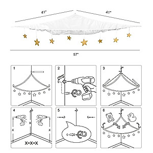 Mkono Stuffed Animal Toy Hammock Hanging Macrame Stuffed Animals Storage Net with Wooden Stars Decorations Boho Large Corner Plush Toys Holder for Nursery Playroom Kids Room Organizer, White