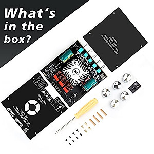 TDA7498E Bluetooth Power Amplifier Board with Subwoofer 2.1 Channel 160W×2+220W, 15V-36V Audio Power Amplifier Module with Treble and Bass Control,Black