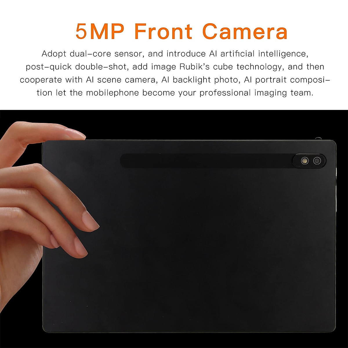 GLOGLOW Tablet PC, Night Reading Mode 10.1 Inch 2 in 1 Tablet 8GB RAM 256GB ROM 5G WiFi for Travel for Students (US Plug)