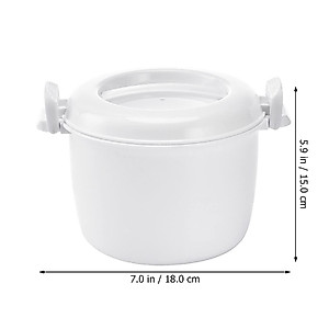 Microwave Rice Cooker Rice Steamer:2pcs Round Microwave Food Container Microwaveable Rice Pasta Cooker Microwave Rice Steamer for Rice Chicken Pasta