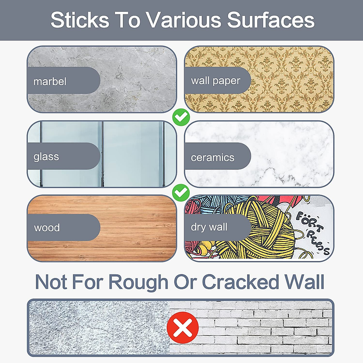 Large Door Knob Wall Protector 3.15“, 6pcs White Door Stopper Wall Protector with Strong Self Adhesive, Soft Silencer Door Bumpers for Home and Office