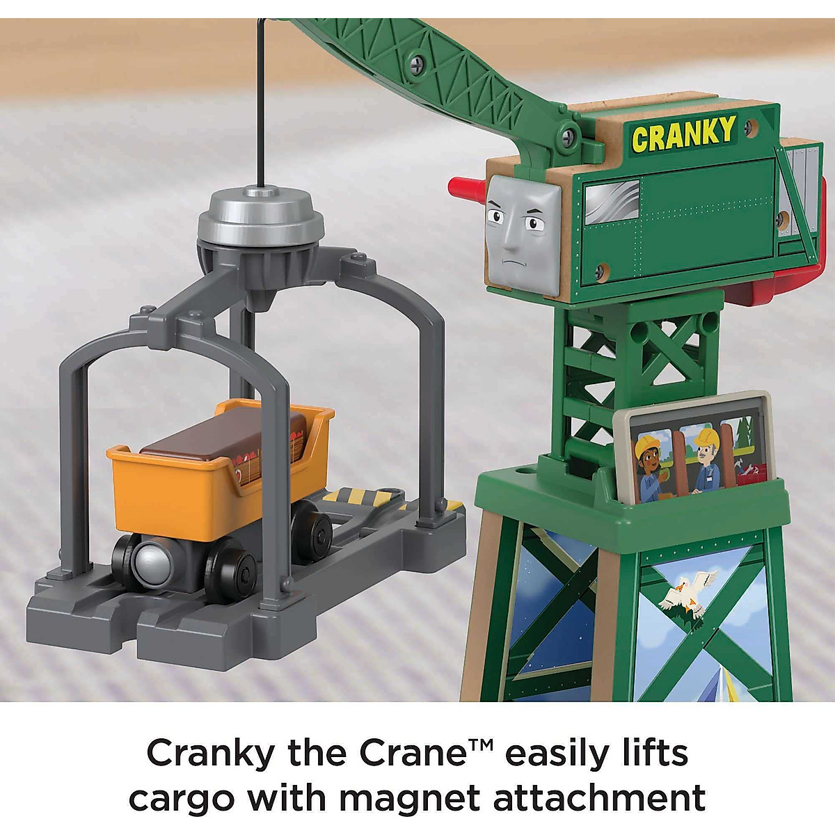 Thomas & Friends Wooden Railway Toy Train Set Brendam Docks Wood Playset with Cranky The Crane for Preschool Kids Ages 3+ Years (Amazon Exclusive)