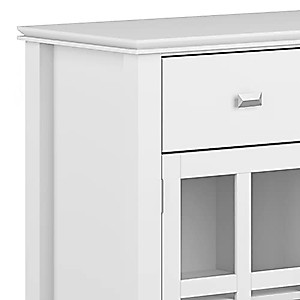 SIMPLIHOME Artisan SOLID WOOD 54 Inch Wide Contemporary Sideboard Buffet in White, For the Dining Room and Kitchen