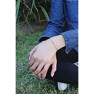 Lucky Feather 14k Gold Bead Bracelet and Jewelry Dish Set - Cute Inspirational Birthday and Friendship Gifts for Women and Teen Girls