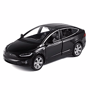 1/32 Model x Metal Die Casting Toy Car for 3 to 12 Year Old Boy Pull Back Car Toy with Sound and Lights (Black)