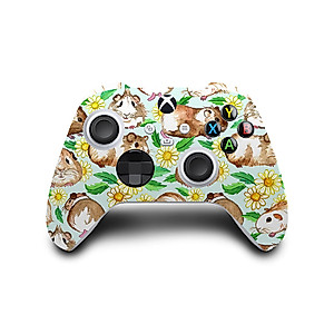 Guinea Pigs and Daisies in Watercolour On Mint Art Mix Vinyl Sticker Gaming Skin Case Cover Compatible with Xbox Series S Console and Controller Bundle