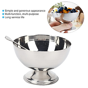 TOPINCN Metal Bowl, Stainless Steel Bowl Short Footed Medium Small Size Stainless Steel for Serving Ice Cream for Dessert Snacks