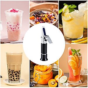 Brix Meter Refractometer 0~32%, LEERCHUANG Handheld Brix Refractometer Sugar Content Test, High Accurate Brix Measurement with ATC for Fruit Beverages & Juice
