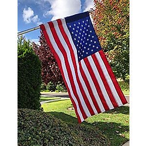 Freefy American Flag 2.5x4 Ft Pole Sleeve Banner Style-Embroidered Stars,Sewn Stripes,UV Protected,heavy duty Durable Nylon USA US Outdoor Indoor Flags (Pole NOT Included)