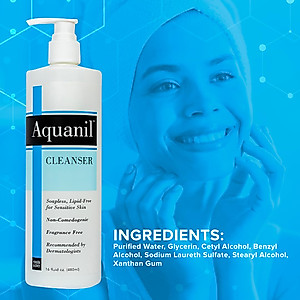 Person & Covey Aquanil Cleanser - Lipid-Free Sensitive Skin Cleanser, Non-Comedogenic Gentle Cleanser - Soap Free Cleanser with 7 Ingredients, Fragrance-Free Skin Care Cleanser - 3 Pack, 16 Fl. Oz.