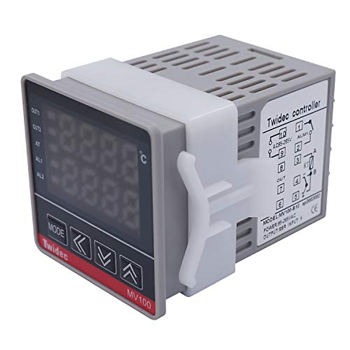 Twidec/MV100-B10 Digital Display PID Temperature Controllers Thermostat Regulator AC 85V - 265V MY-104+ K Sensor Thermocouple + Heat Sink and Solid State Relay SSR 40 DA