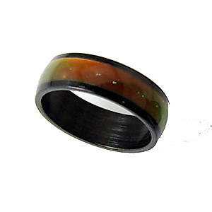 The Quiet Witness S14 Black Stainless Steel 8mm Wide Mood Ring Endless Band Color Changing 1970's Excellent Quality (10)