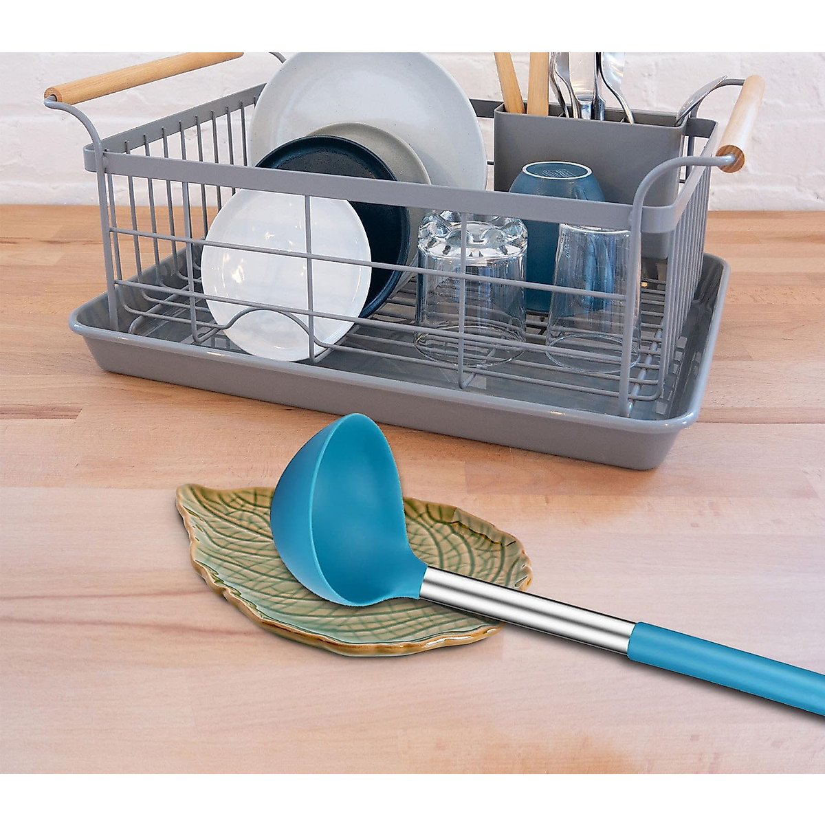 Leaf Spoon Rest For Stove Top Ceramic Spoon Holder For Kitchen Countertop Green Cooking Spoon Rest Cute Kitchen Spoon Rest Green Leaf Kitchen Decor And Accessories