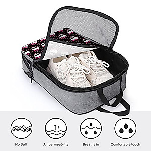 Frcavbin Skull Bow Red Lip Travel Shoe Bag Shoes Carrier with Handle and Zipper Foldable Shoe Puches Organizer for Home storage School starts