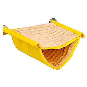 Pilarmuture Winter Warm Bird Nest Bed,Double Layer Playing Snuggle Pet Supplies Tent Toy Parakeet Budgies Winter Warm,for Parakeet Budgies Cockatiels Lovebird Cockatoo Finch Hamster(Yellow)