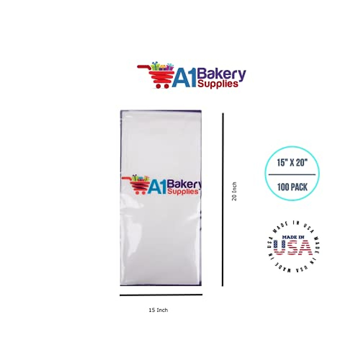 A1 Bakery Supplies Acid-Free White Tissue Paper 15 x 20, Pack of 100 Sheets