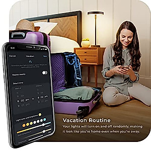 Globe Electric 67240 Wi-Fi Smart Table Lamp, Satin Black, No Hub Required, Voice Activated, 7 Watts, Multicolor Changing RGB, Tunable White 2000K - 5000K, 400 Lumens, 50,000 Hours, 80 CRI