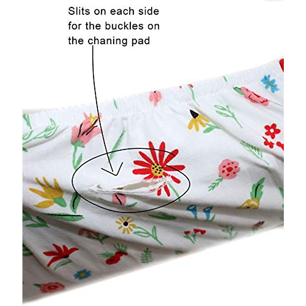 Changing Pad Cover Floral Organic Cotton for Girls (Changing Pad)