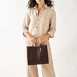 Fossil Women's Carmen Leather Shopper Tote Purse Handbag