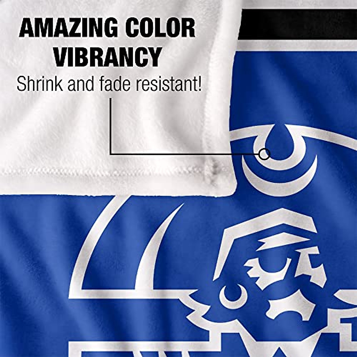 Hampton University Pirates Blanket, 36"x58" Primary Logo Stripes, Silky Touch Super Soft Throw