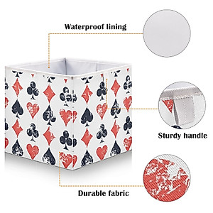Coikll Poker Playing Card Foldable Organizer Storage Bins Cube Baskets for Home Closet Drawers Shelf Toys -11*11*11in