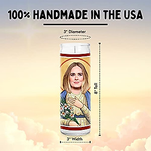 A Celebrity Prayer Candle - Funny Saint Candle - 8 inch Glass Prayer Votive - 100% Handmade in USA - Funny Celebrity Novelty Gift