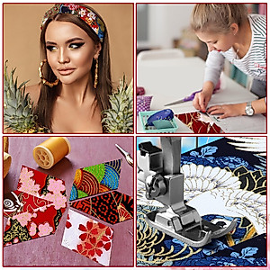 Ganeen 100 Pcs Cotton Fabric Patchwork Quilting Strips 2.56 Inch Precut Patchwork Roll Japanese Style Cotton Fabric Quilting Fabric Strips Craft for DIY Craft Sewing (Aesthetic)